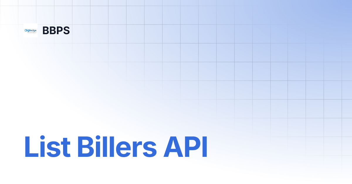 List Billers API | BBPS